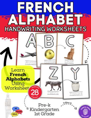 French Alphabet letters tracing handwriting worksheets for Pre-k ...