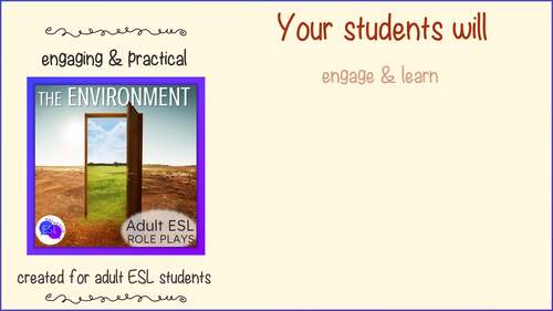 Environment ROLE PLAYS for Adult ESL - Scripts - Scenarios - & MORE!
