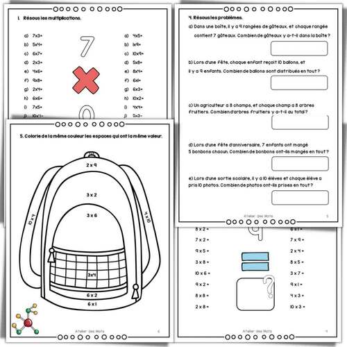 La multiplication et la division 4e by Atelier des Mots | TPT