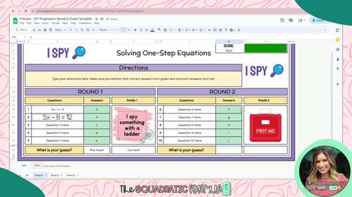 Editable Self Checking Google Sheets Activity Template for Commercial ...