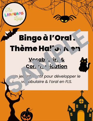 Jeu de Bingo d’Halloween à l’oral – Vocabulaire + interaction en français