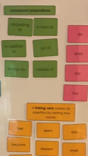 Prepositions & Verbs Whiteboard Chart Classical Conversations Cycle 1 ...