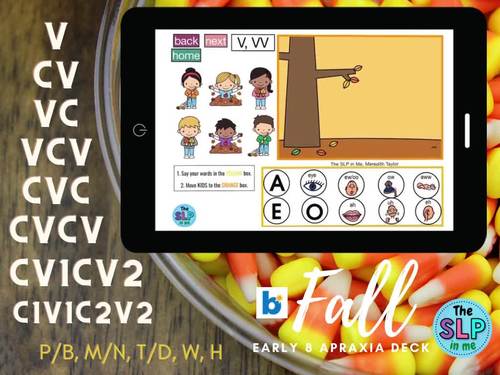 Fall Apraxia BOOM Cards™ – Early 8 Sounds & Syllables for Speech Therapy