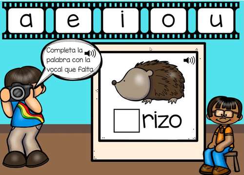 BOOM Cards Vowels in Spanish-Las vocales-Sonido inicial (Distance Learning)