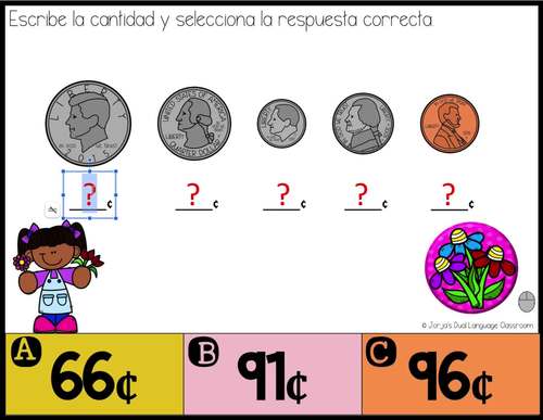 Las monedas Money Spanish DIGITAL Activities Counting to $1.00 | TPT