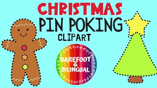Christmas Pin Poking Clipart | Holiday Clipart for Fine Motor Activities