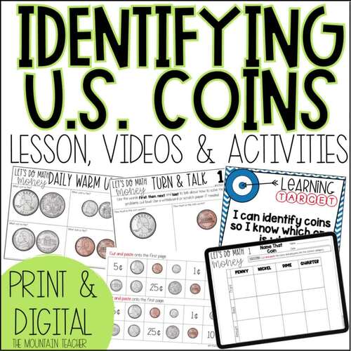Identifying Coins Worksheets | Lesson Plans, Activity, Warm Up for US Money