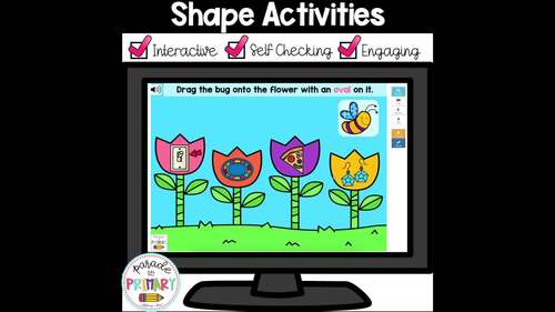 DIGITAL Shape Activities - OVAL - Distance Learning - Boom Cards
