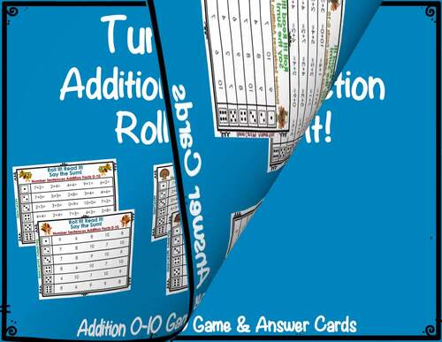 Turkeys Addition & Subtraction Facts 0-20 Roll It! Read It! Game Cards