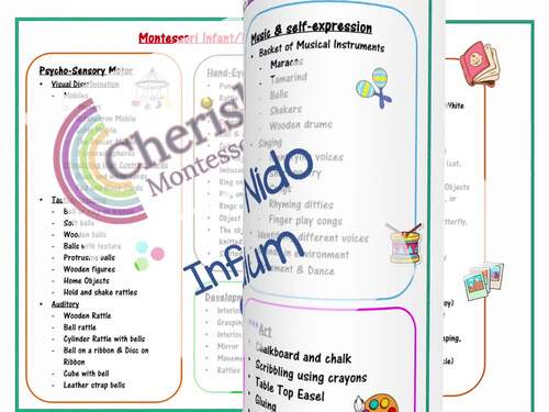 Montessori Infant/NIDO Curriculum - Birth to 12 months Infant Year Plan