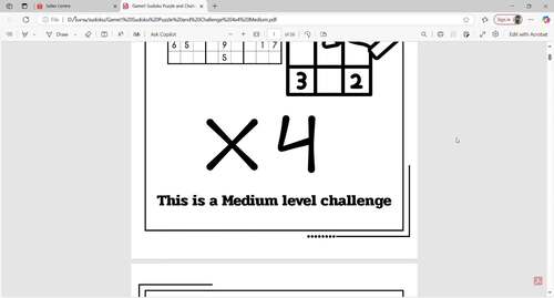 Game!! Sudoku Puzzle and Challenge 4x4 Medium by chiwden | TPT