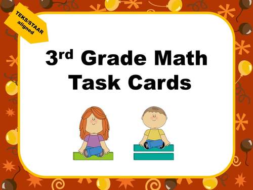 Math Task Cards (3rd Grade) TEKS/STAAR-aligned by The Striped Apple