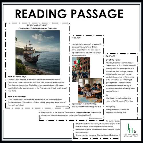 Columbus Day Reading Comprehension Activities | Puzzles | October ...