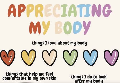 * PRINTABLE & INTERACTIVE * Body Positive Printable Worksheet Kids Planner