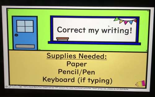 Correct My Writing Interactive- Single Word Digital by OTs Have More Fun