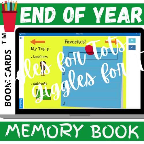 End of the Year Activities MEMORY BOOK Resolutions Reflections - Boom Cards