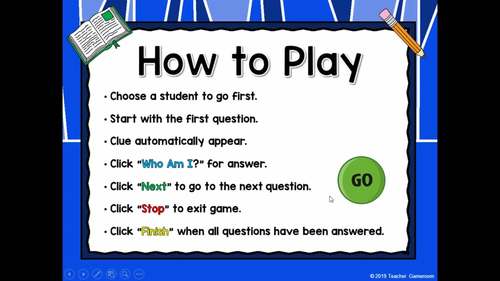 R-Controlled Vowels (Bossy R) -UR Words Who Am I Powerpoint Game