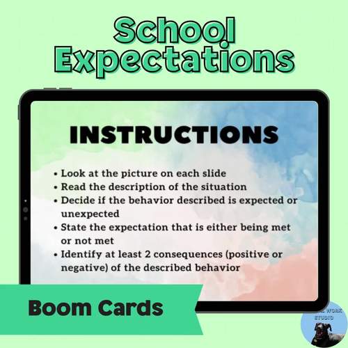 School Expectations for High School - Worksheets, Google Slides, Boom Cards