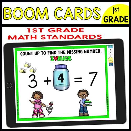 Missing Addends Counting Up using Boom Cards | Digital Task Cards M 1 ...