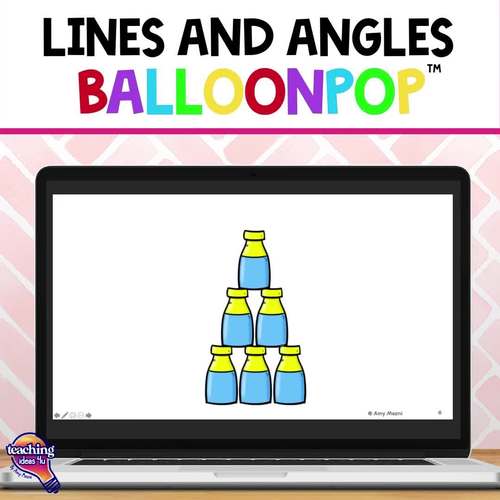 4th Grade Lines and Angles Digital Math Review Games BalloonPop™