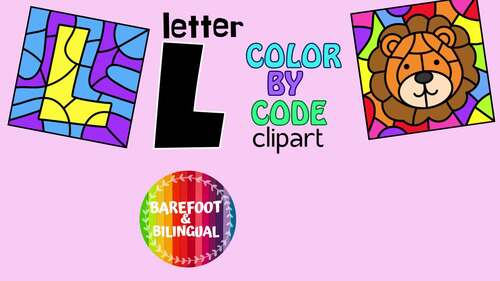 Letter L Color By Code Clipart | Alphabet Clipart for Color by Number ...