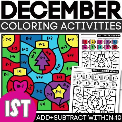 1st Grade Christmas Math Activities and Worksheets Bundle | TPT