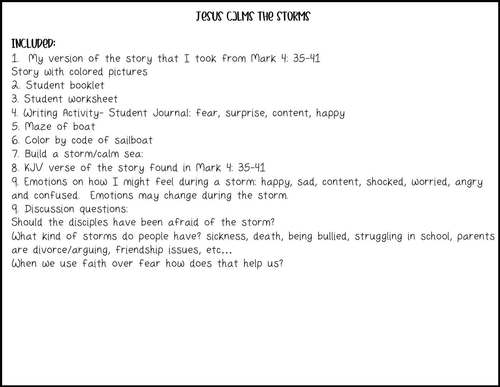 Jesus Calms the Storm by Teacher Trish | TPT