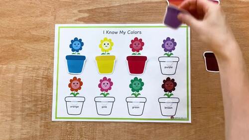 Colors Matching Busy Book Page, I Know My Colors Matching Worksheet for ...