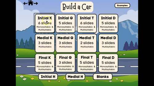 Build a Car BOOM Cards™ K, G, T, D, H Sounds - Articulation Activity