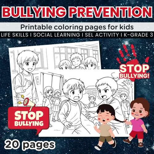 Bullying Prevention Coloring Pages, SEL & Life Skills Activities,Teach ...