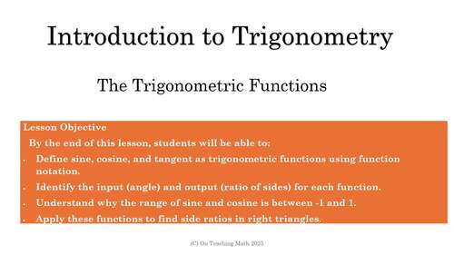 Trigonometric Functions Lesson | Sine, Cosine, Tangent | Algebra 2 & Geometry