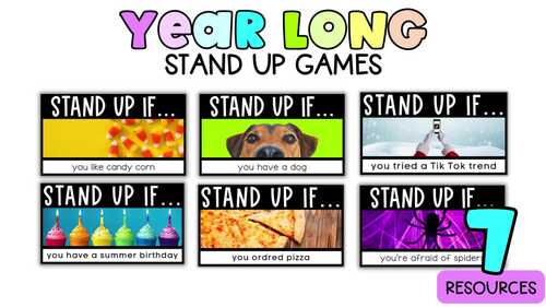 Stand Up Sit Down Icebreaker Game Bundle | Team Building & Brain Breaks