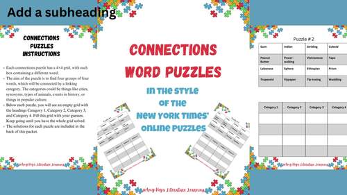 Connections Word Puzzles Vocabulary Builder Critical Thinking Practice ...