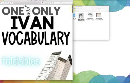 THE ONE AND ONLY IVAN Novel Study VOCABULARY Paper Foldables by Fitted ...