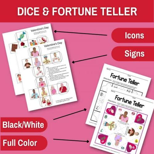 Valentine Games - Valentine Vocabulary Activities - Sign Language