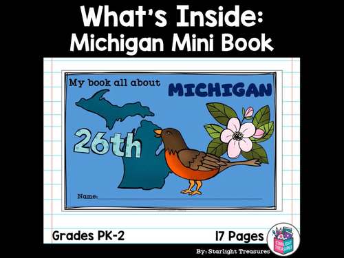 Michigan Mini Book for Early Readers - A State Study by Starlight Treasures