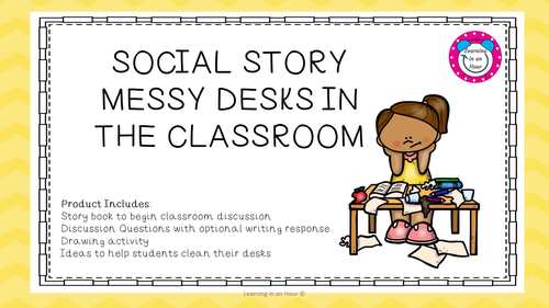 Messy Desk Social Story by Learning in an Hour | TPT