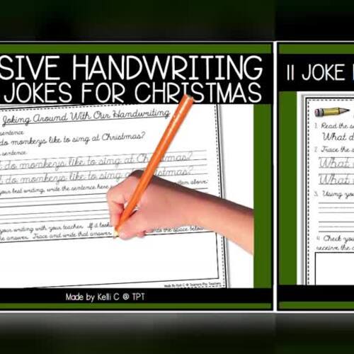 Just a Joke Cursive Handwriting Practice Improve Penmanship Christmas ...