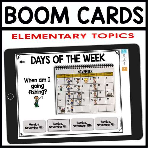 Days of the Week Boom Cards | Digital Task Cards | 1st Grade Math Games