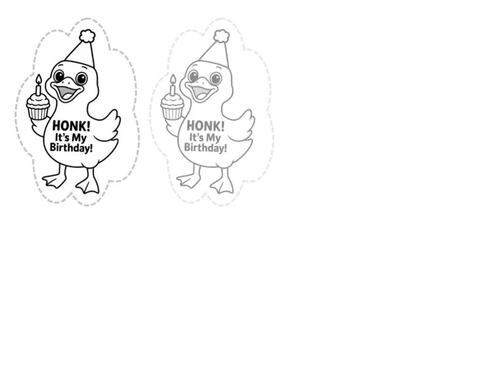 Silly Goose Birthday Button | Badge Craft activities, coloring ...