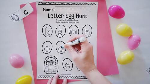 Letter Recognition Egg Hunt + Writing Practice by Miss Jennys Little ...