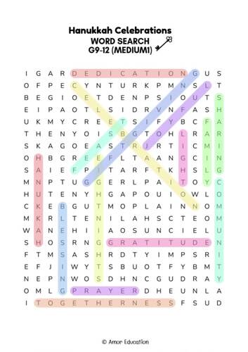 Hanukkah Word Search Activities | 5 Unique Puzzles Easy to hard ...