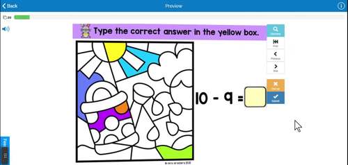 $$1 DEAL$$ SUBTRACTION WITHIN 10 COLOR by CODE: TYPE the DIFFERENCE ...