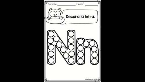 Hojas de trabajo LETRA N | Letter N Worksheets in Spanish by Ms Herraiz