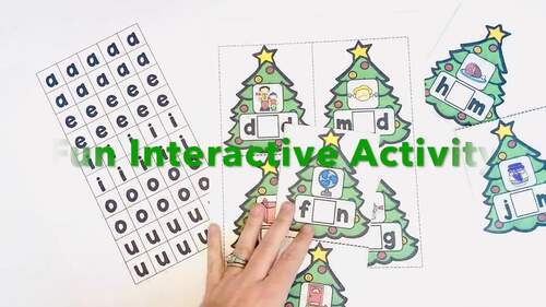 Christmas Theme CVC word Activity by Kiddie Concepts | TPT