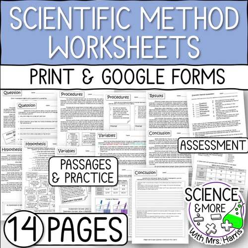 Scientific Method Worksheets and Mini Assessment | TPT