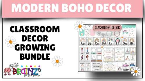 Editable Boho Classroom Decor | Bulletin Boards, Posters & Labels Set