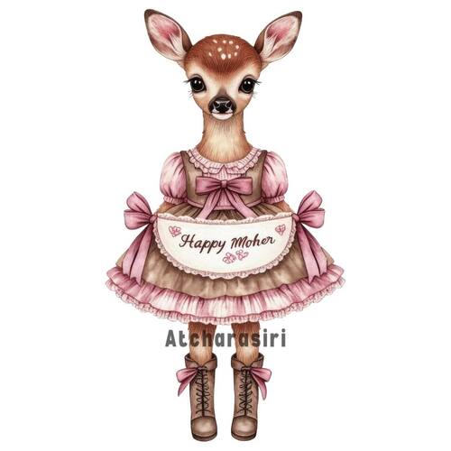 Cute Watercolor Baby Animals Clipart, Mother’s Day Digital Download