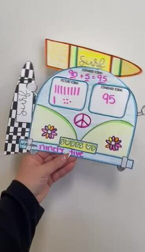 Groovy Summer Math Place Value Craft by The Teaching Diva Corner