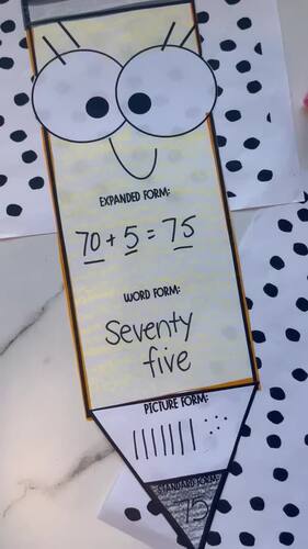 Back to School Math Place Value Craft Pencil by The Teaching Diva Corner